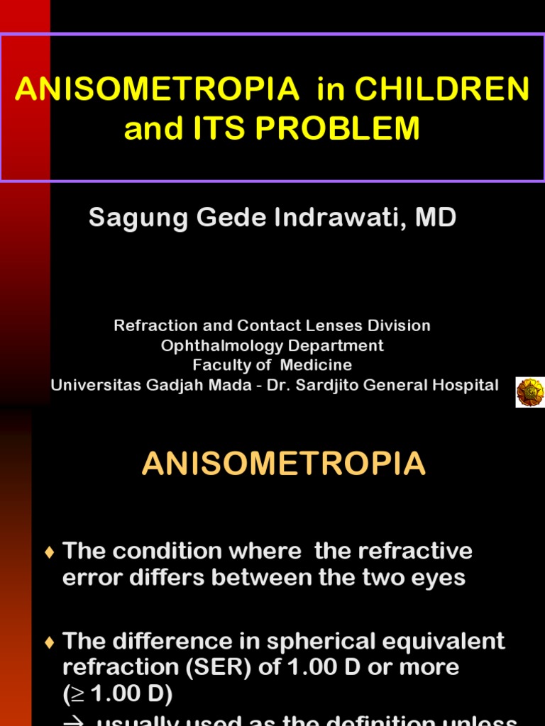 Anisometropia in Children and Its Problem | PDF | Lens (Optics ...