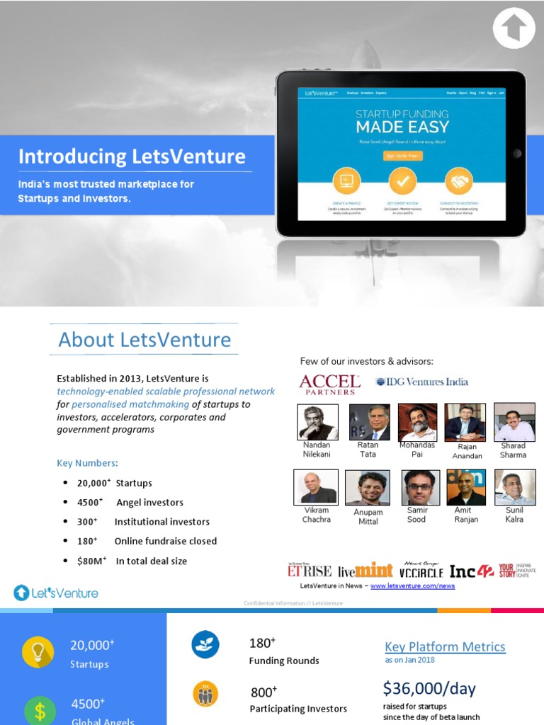 Introducing LetsVenture-CA Final | PDF | Startup Company | Small Business & Entrepreneurs