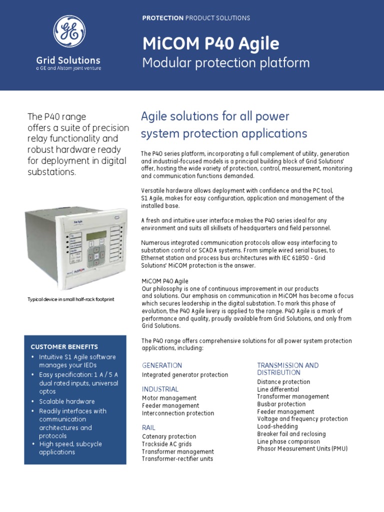 Customer benefits of MiCOM P40 Agile protection relay | PDF | Business