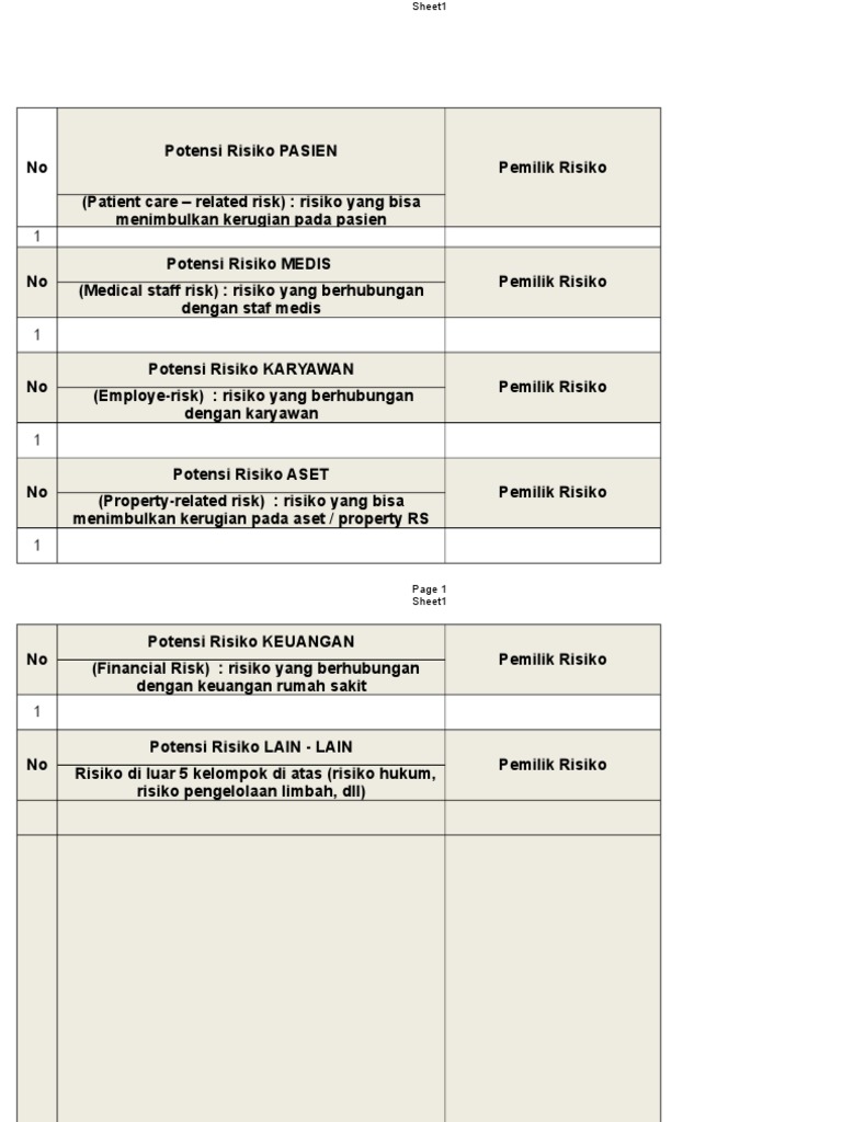 Format Risk Register | PDF