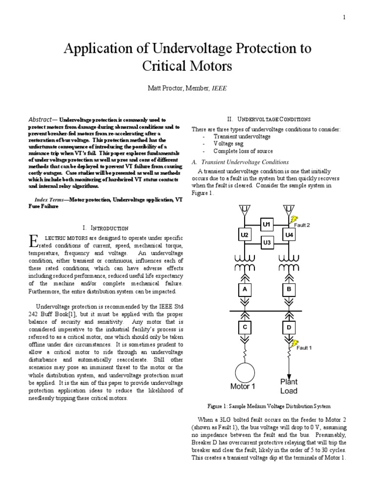 Undervoltage Protection for Motors | PDF | Electric Motor | Capacitor