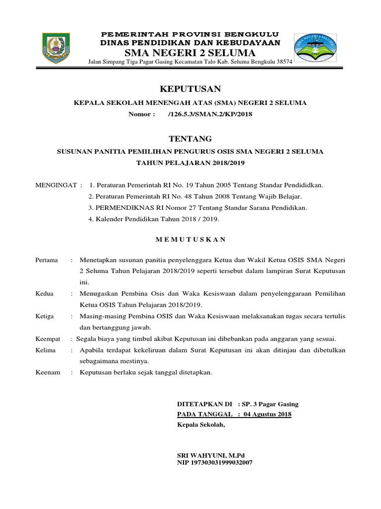 SK Pemilihan KETOS | PDF