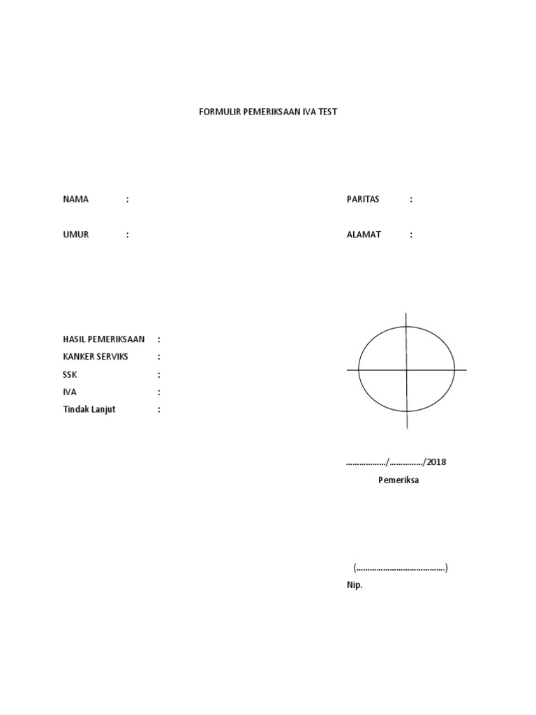 Formulir Pemeriksaan Iva Test | PDF