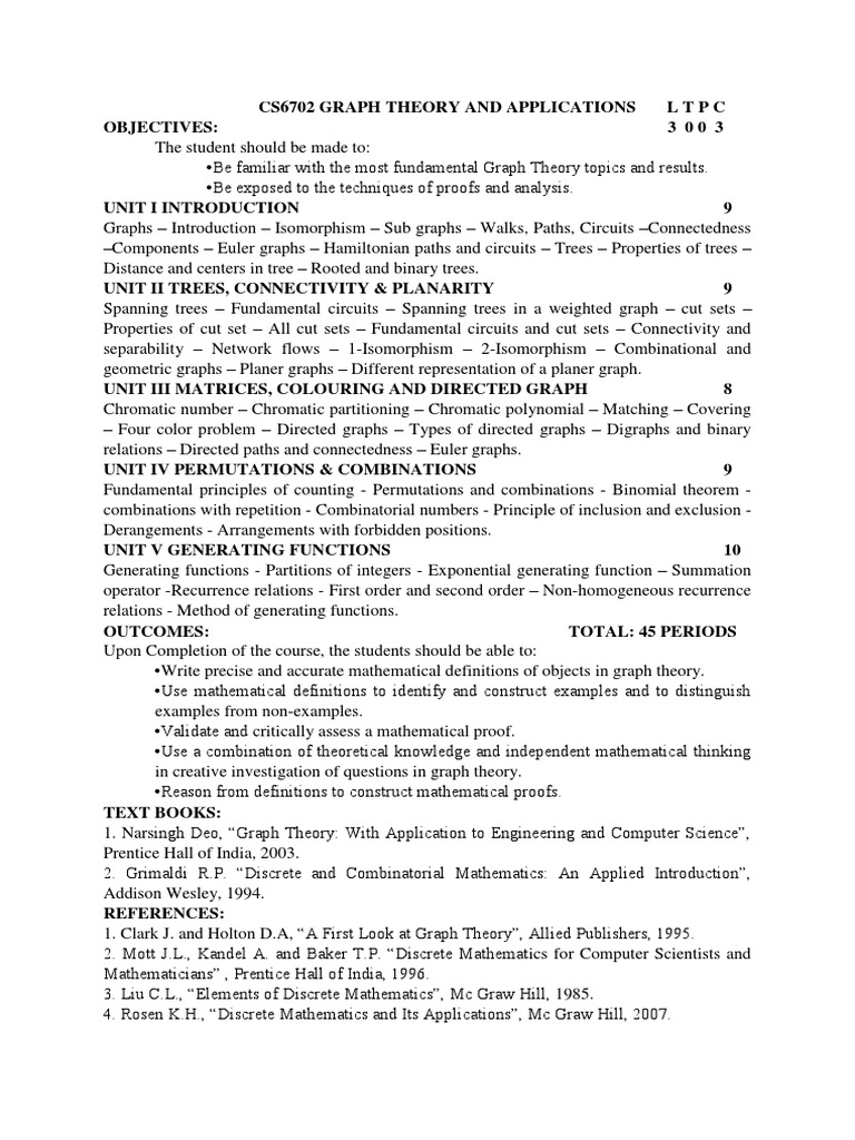 GTA Syllabus | PDF | Graph Theory | Discrete Mathematics