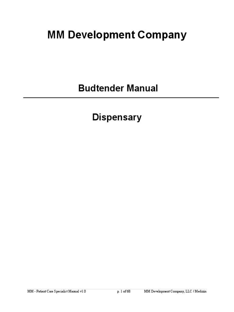 Budtender Operations Manual v1.0 | PDF | Regulatory Compliance | Medicine