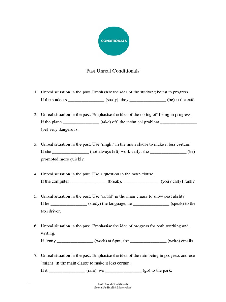 Past Unreal Conditional Exercise PDF | PDF