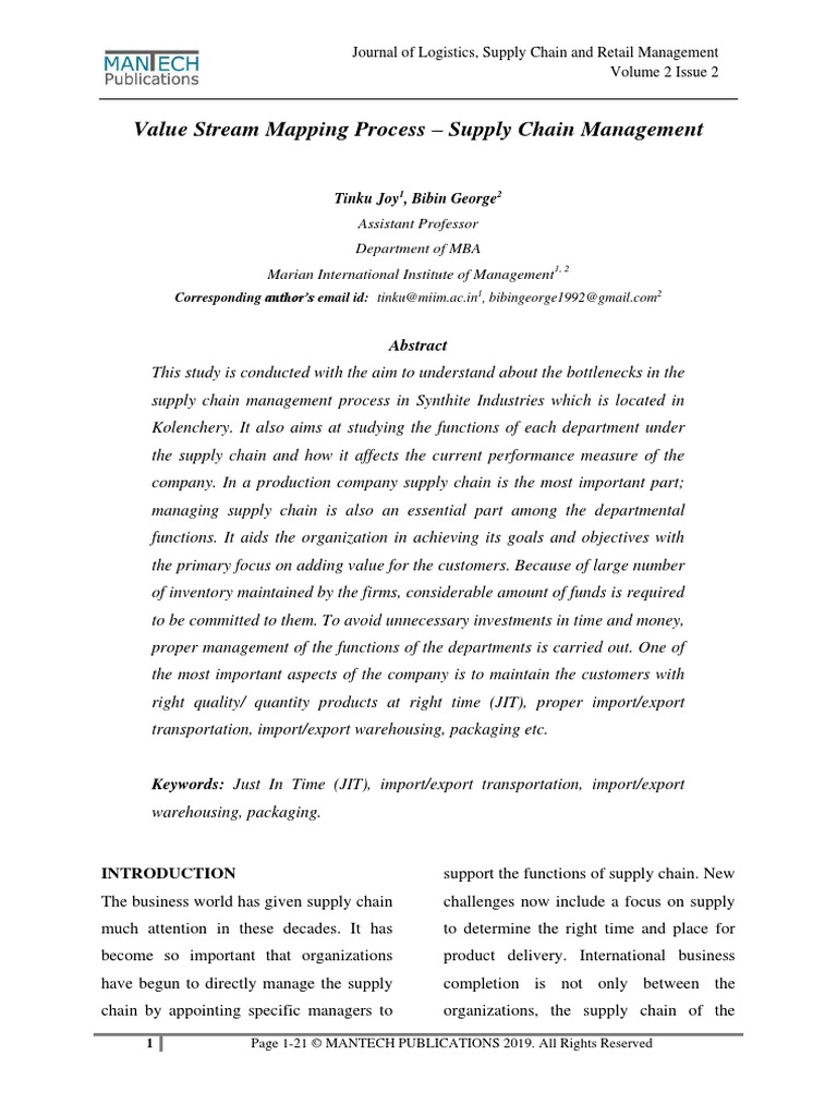 Value Stream Mapping Process - Supply Chain Management | PDF | Spice ...