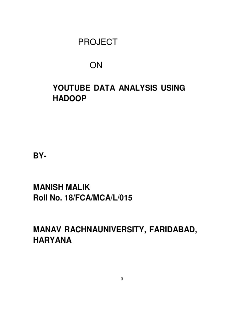 Youtube Data Analysis Using Hadoop Pdf Apache Hadoop Map Reduce