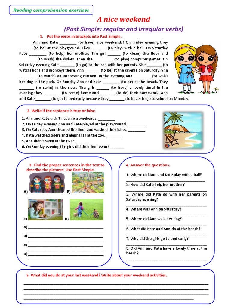 Past Simple Weekend Activities Exercise | PDF | Morphology | Onomastics