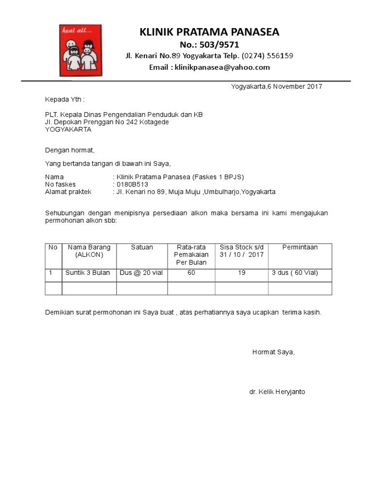 Kop Klinik Pratama Panasea | PDF