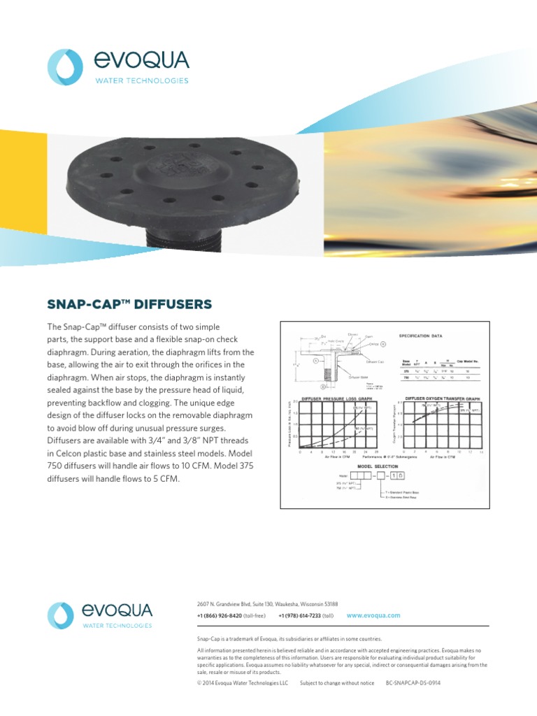 Snap-Cap™ Diffusers: +1 (866) 926-8420 (Toll-Free) +1 (978) 614-7233 ...