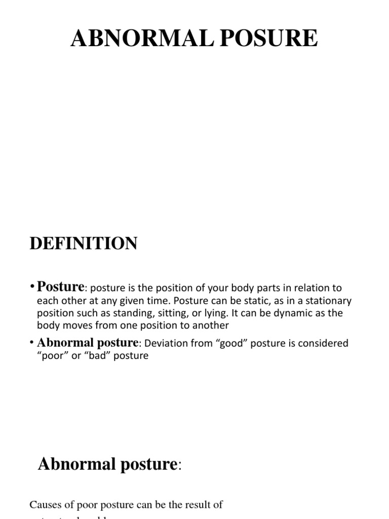 Abnormal Posture | PDF