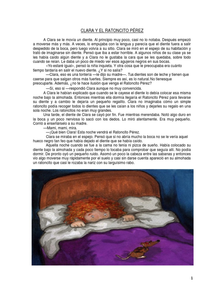 Clara y El Ratoncito Pérez Libro Ilustrado | PDF | Hada de los dientes ...