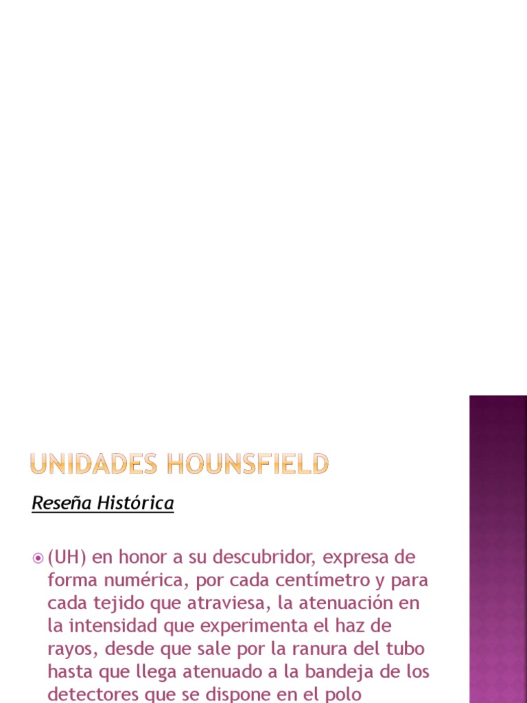 Escala Hounsfield en TAC: Guía Detallada | PDF | Ct Scan | Rayo X