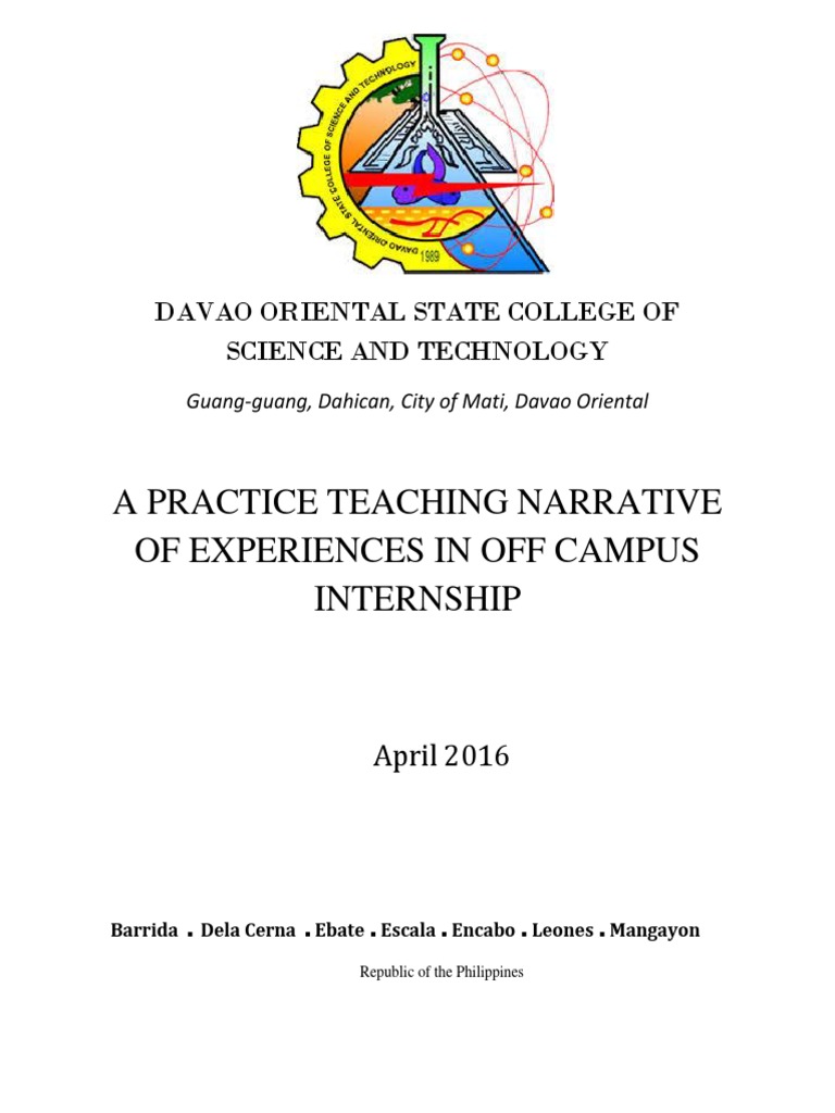 A Practice Teaching Narrative of Experience in Off Campus Internship ...