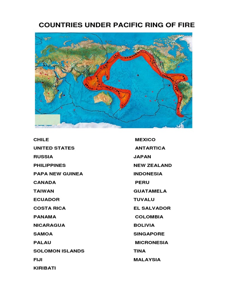 Countries Under Pacific Ring of Fire | PDF