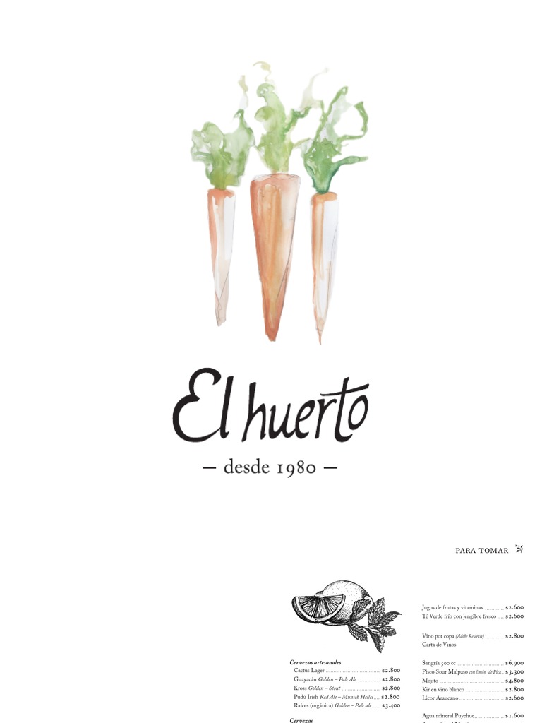 Carta El Huerto 2015 | PDF | Cilantro | ensalada