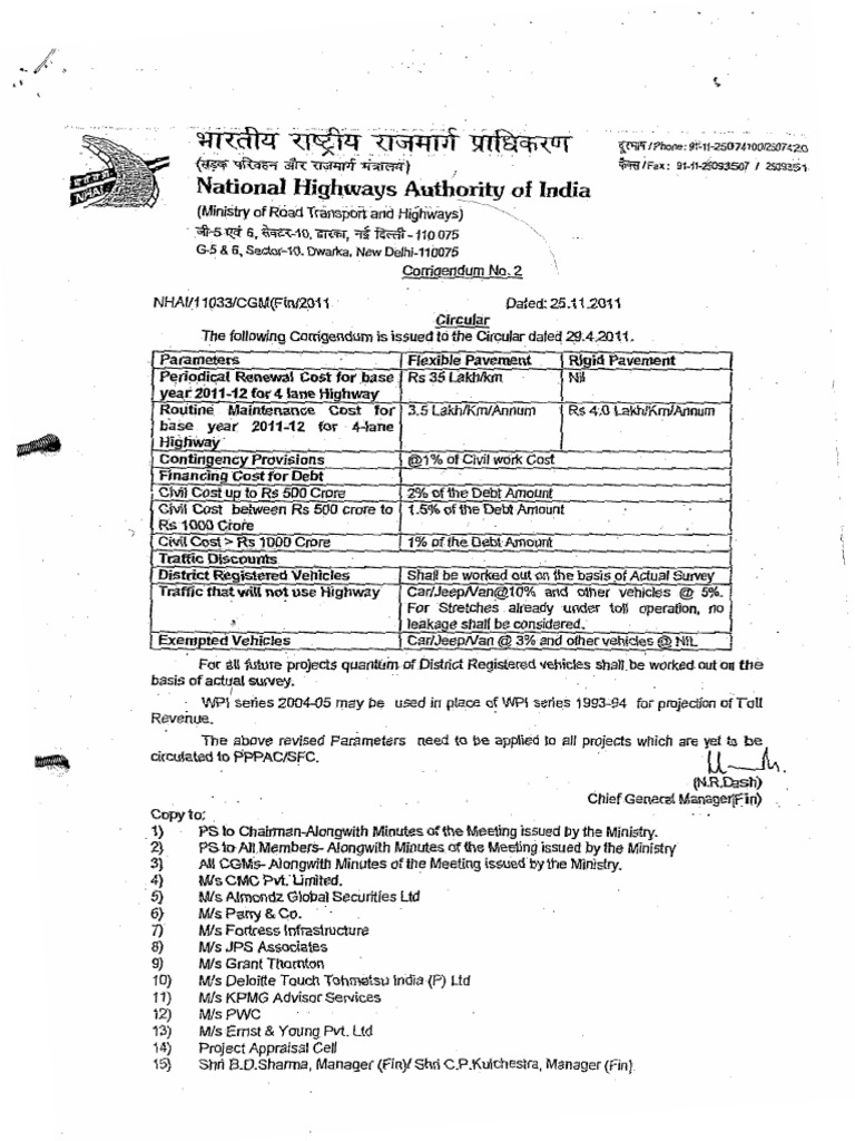 Maintanance Circular of NHAI - FA 1 | PDF