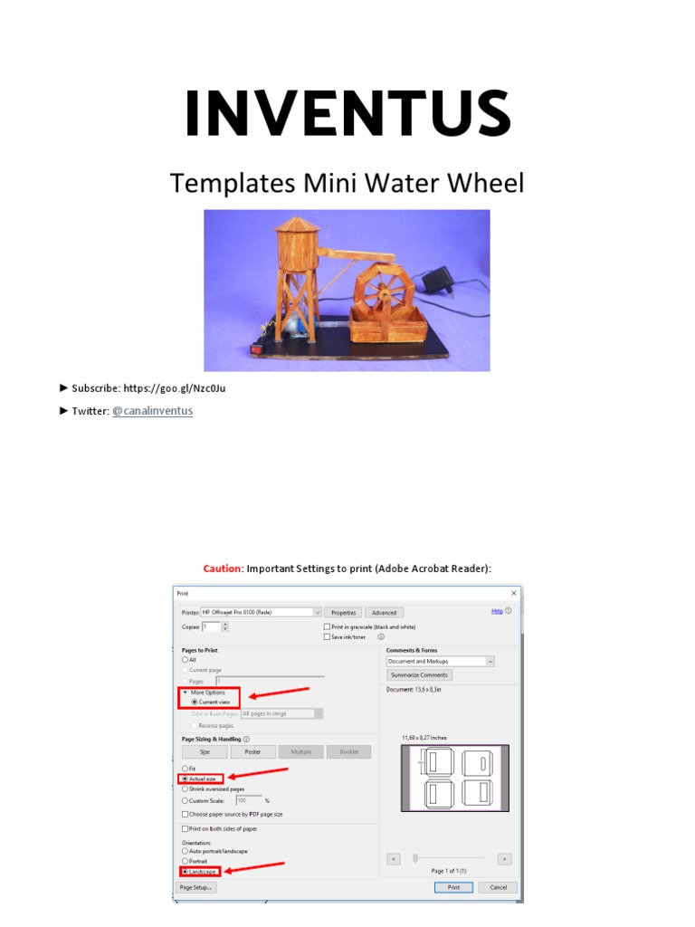 Template Mini Roda D'agua PDF | PDF