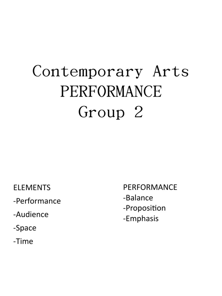 Contemporary Arts Performance Group 2 | PDF | Dances
