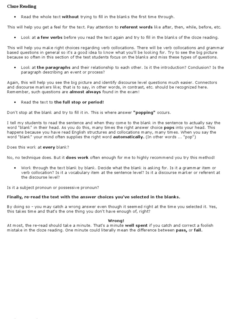 Cloze Reading | PDF | Dr. Seuss | Food And Drink