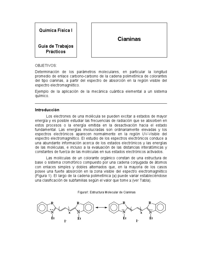 Estudio de Cianinas y sus Propiedades | PDF | Enlace químico | Electrón