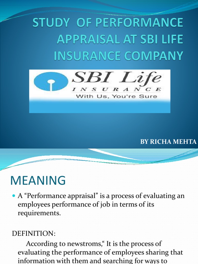 Study of Performance Appraisal at Sbi Life Insurance | PDF