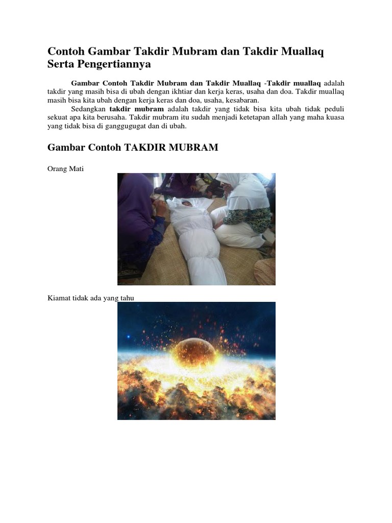 Contoh Takdir Mubram dan Muallaq | PDF