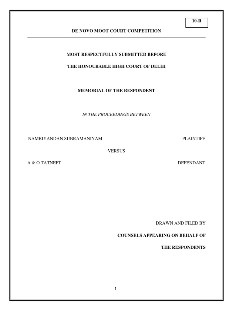 Moot Memorial | PDF | Offer And Acceptance | Consideration