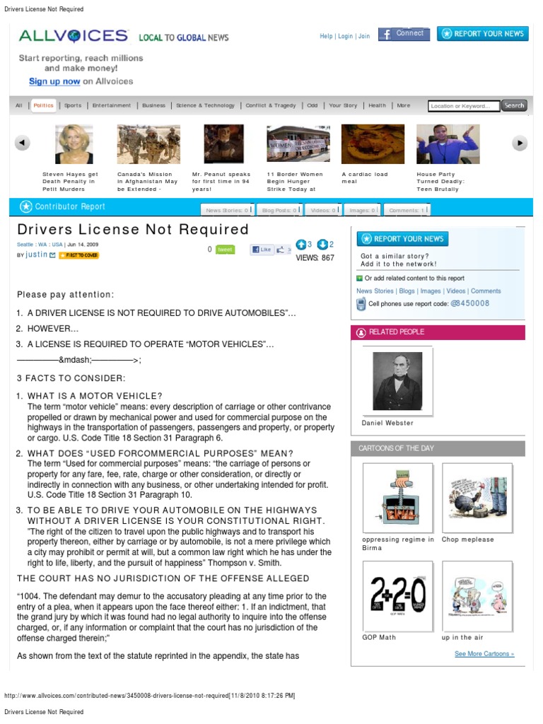 Drivers License Not Required | PDF | Natural And Legal Rights | Highway