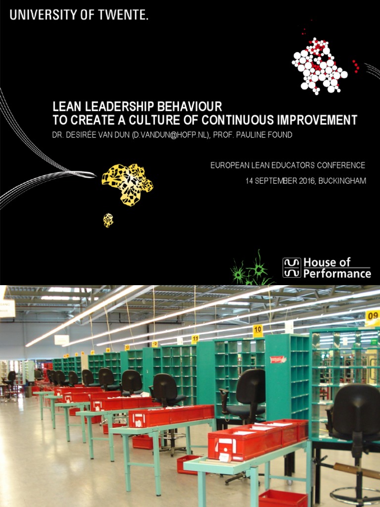 Lean Leadership Behaviour To Create A Culture of Continuous Improvement ...