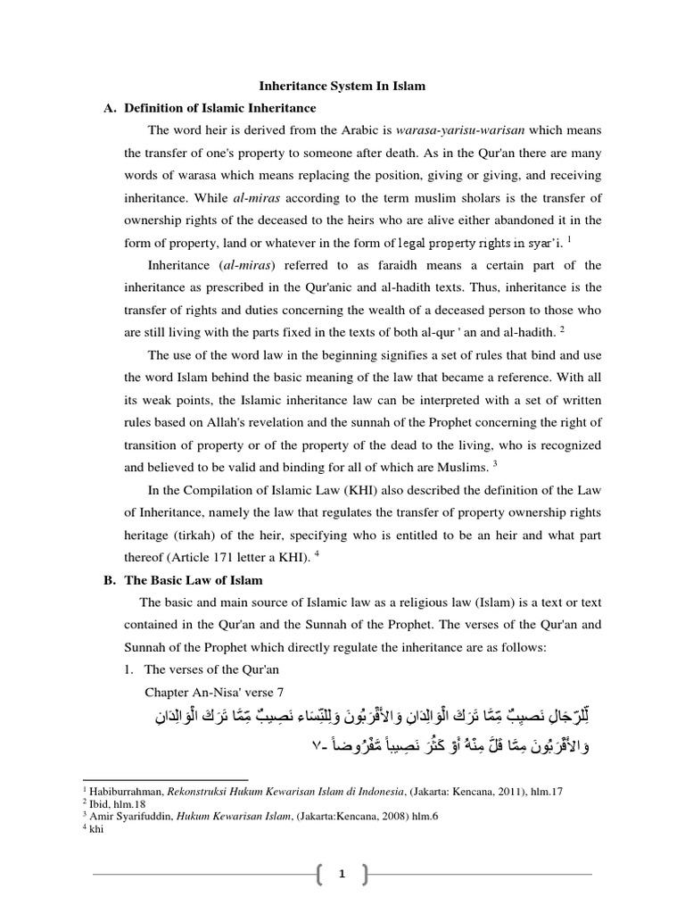 Inheritance System in Islam | PDF | Inheritance | Quran