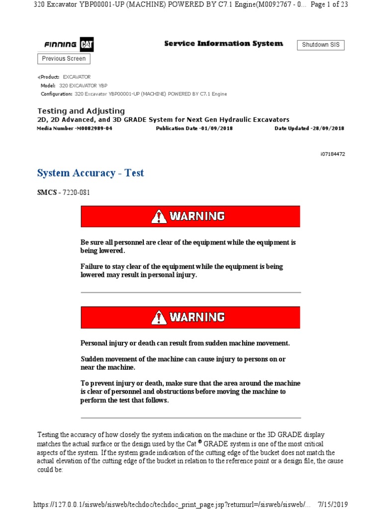 System Accuracy - Test: Shutdown SIS Previous Screen | PDF | Surveying ...