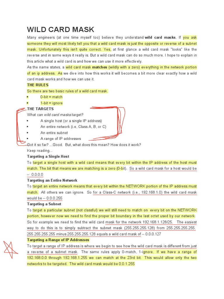 Wildcard Mask | PDF | Ip Address | Teaching Mathematics