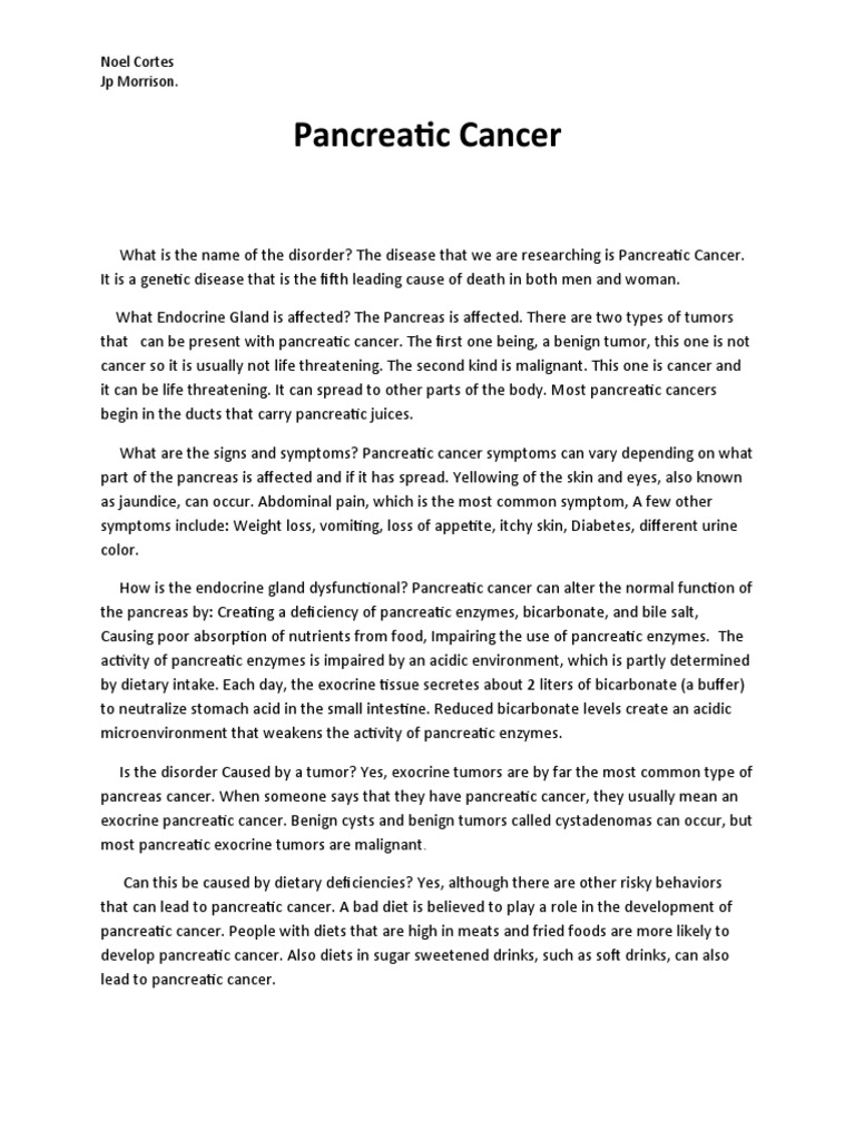 Pancreatic Cancer Paper!!!!!!!!!!!! | PDF | Pancreas | Pancreatic Cancer