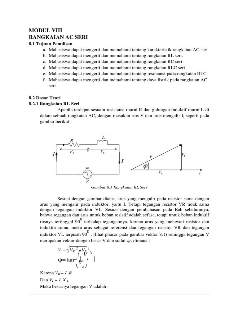 Modul Praktikum Rangkaian RLC Lanjutan PDF | PDF