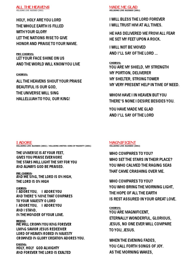 Christian Song Lyrics | PDF | Glory (Religion) | Grace In Christianity