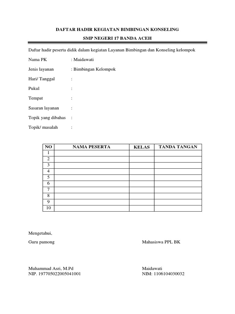 Absen BKP Dan KKP | PDF | Karier & Perkembangan