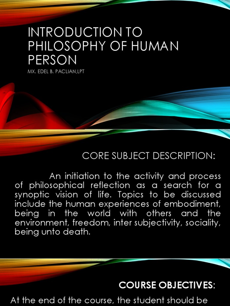 Introduction to philosophy of human person_intro.pptx | Final ...