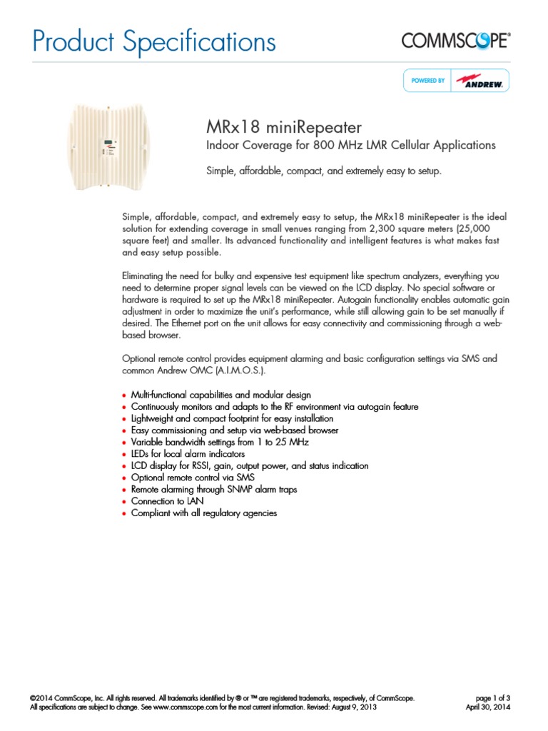 Product Info - ERRC System - OTMU | PDF | Decibel | Bandwidth (Signal ...