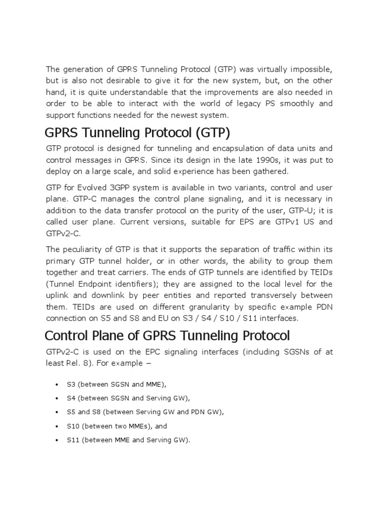 GPRS Tunneling Protocol (GTP) | PDF | Internet Architecture | Media Technology