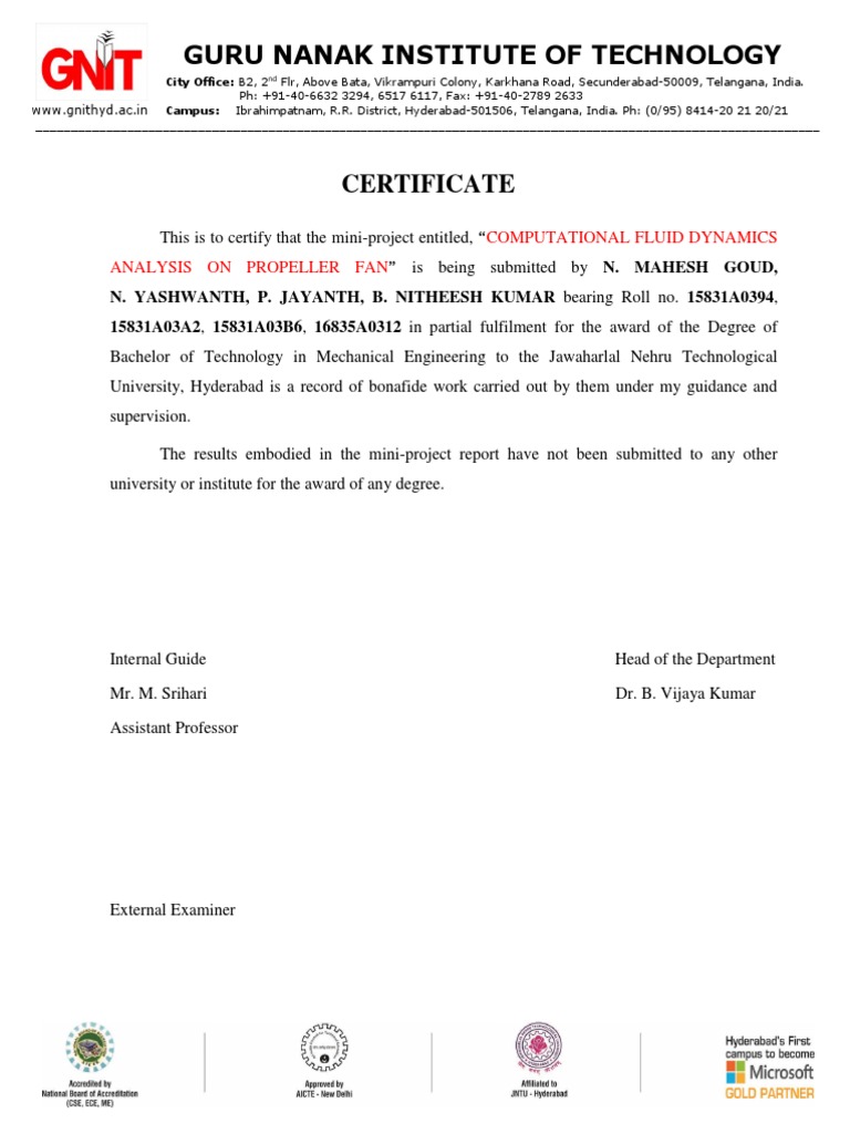 CFD Certificate Letter Head PDF | PDF