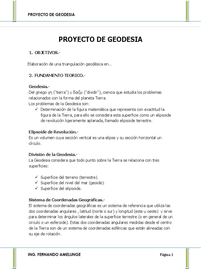 Proyecto Geodesia | PDF | Cartografía | Geomática