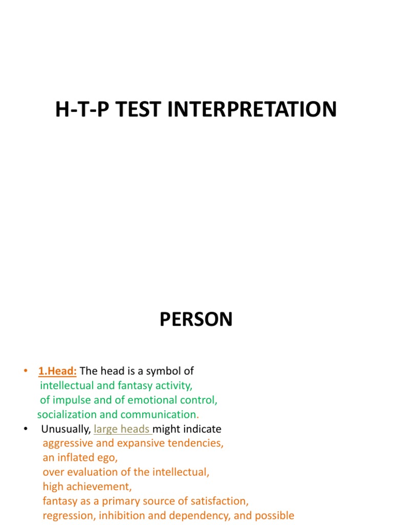 H-T-P Test Interpretation | PDF | Narcissism | Anxiety
