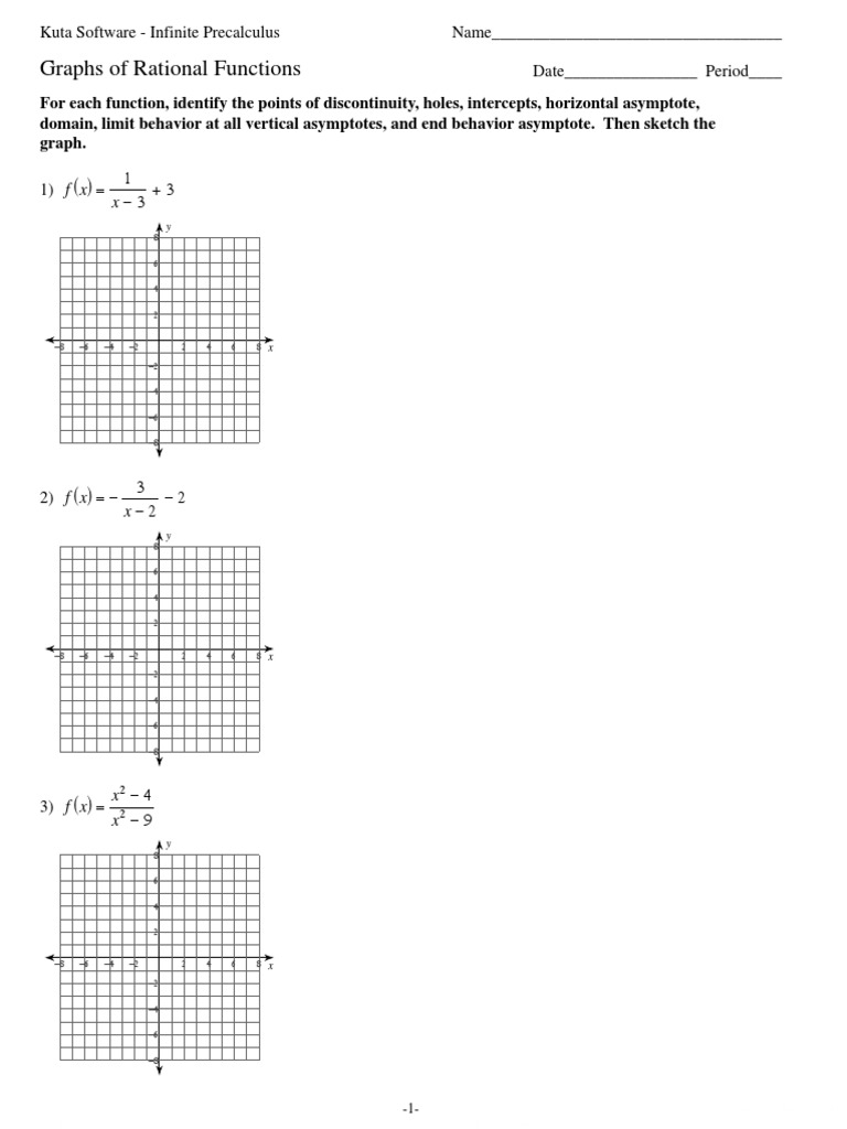 Graphs of Rational Functions | PDF | Asymptote | Elementary Mathematics