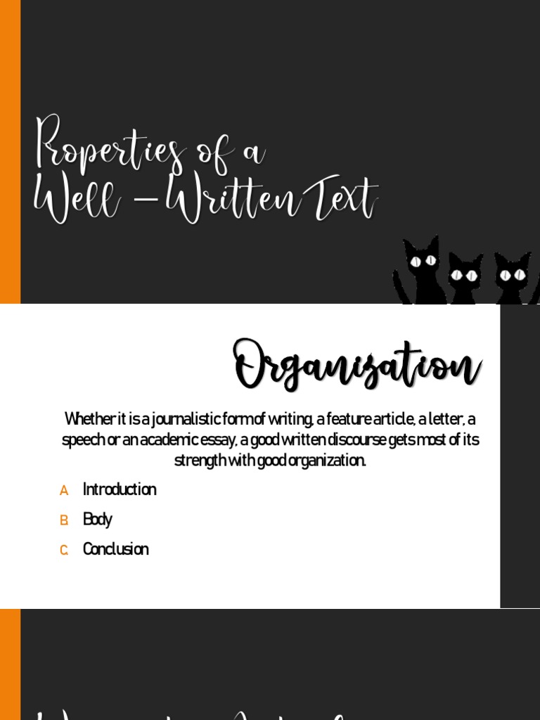 Properties of A Well Written Text | PDF | Essays | Rhetoric