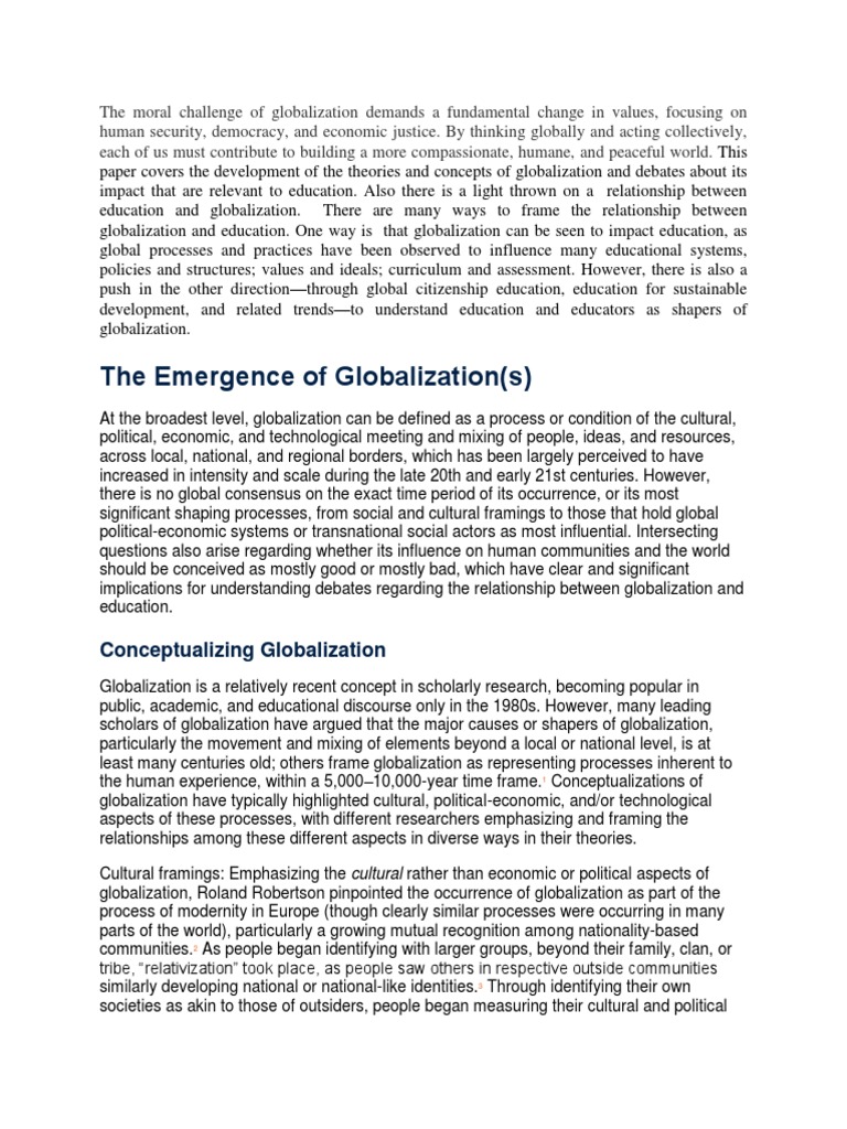 The Moral Challenge of Globalization | PDF | Globalization | Sustainability