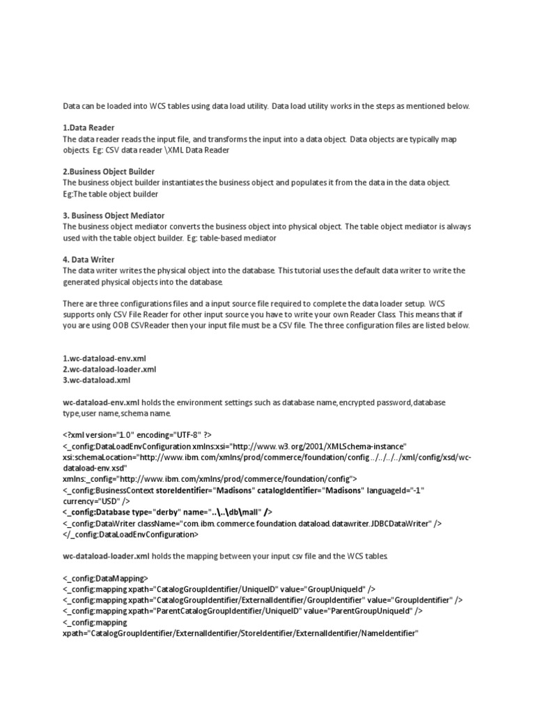Data Load Using CSV Websphere Commerce Data Load Using XML | PDF | Information Science | Databases