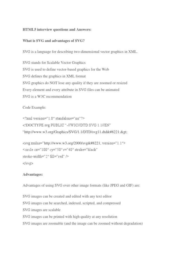 Html5 Java Script Interview Questions Pdf Html5 Html 