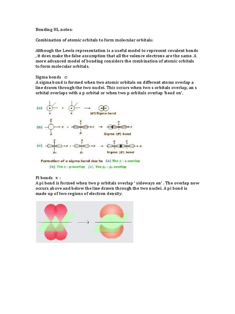 Bonding HL Notes | PDF | Covalent Bond | Quantum Chemistry
